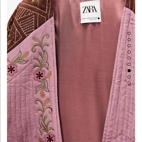 Zara | Jackets & Coats | Zara Embroidered Patchwork Kimono Limited ...